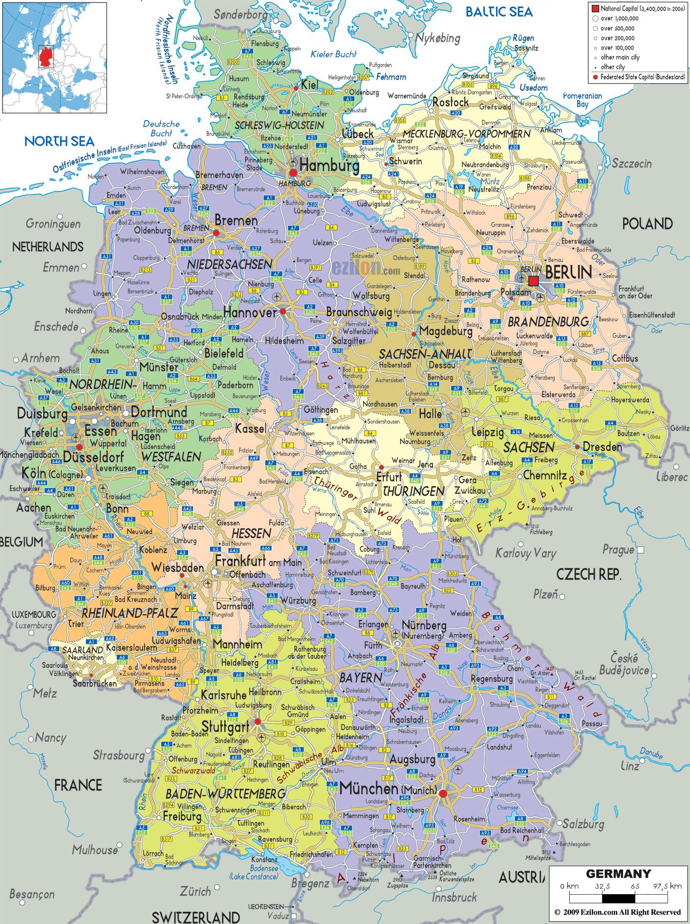 Mapa da cidade da Alemanha - Cidades do mapa Alemanha (Europa Ocidental ... Mapa da cidade da Alemanha - Cidades do mapa Alemanha (Europa Ocidental ...